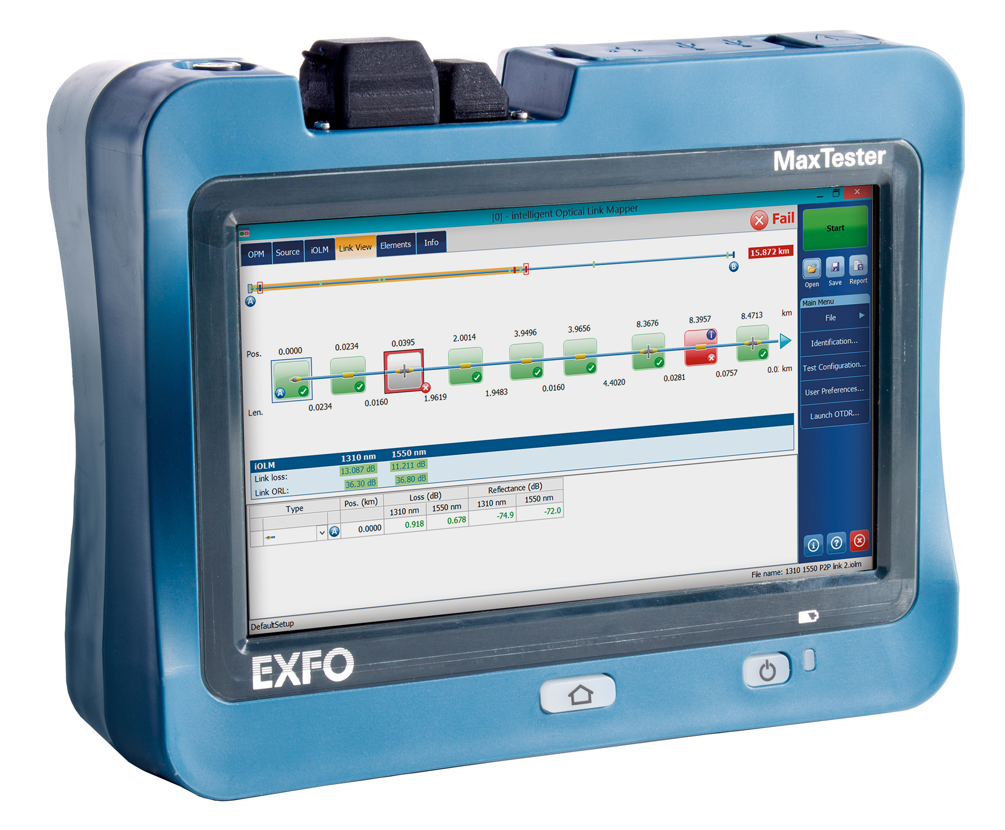 MaxTester 715D | Handheld OTDR | Singlemode | Fiber optic testing